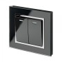 Crystal CT 2 Gang Rocker Light Switch Black - RetroTouch Designer Light Switches & Plug Sockets