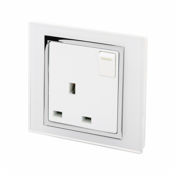 Crystal CT 13A Single Plug Socket with Switch White - RetroTouch ...