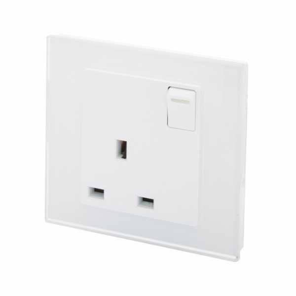 Crystal PG 13A Single Plug Socket with Switch White - RetroTouch ...