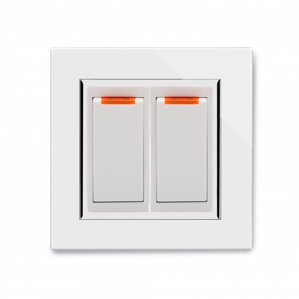 Crystal CT 20A Dual Switch with Neon White - RetroTouch Designer Light ...