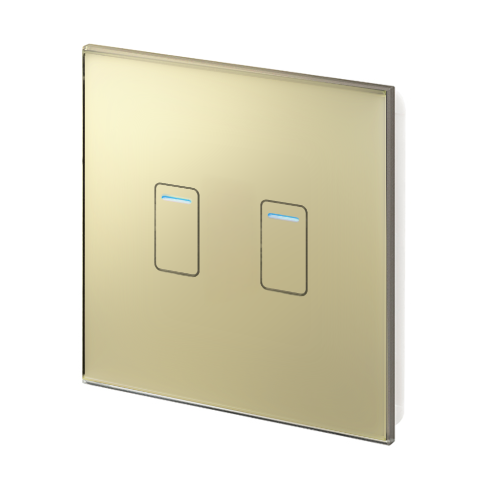 Crystal Touch Switch 2G - Brass RetroTouch Light Switches & Plug Sockets
