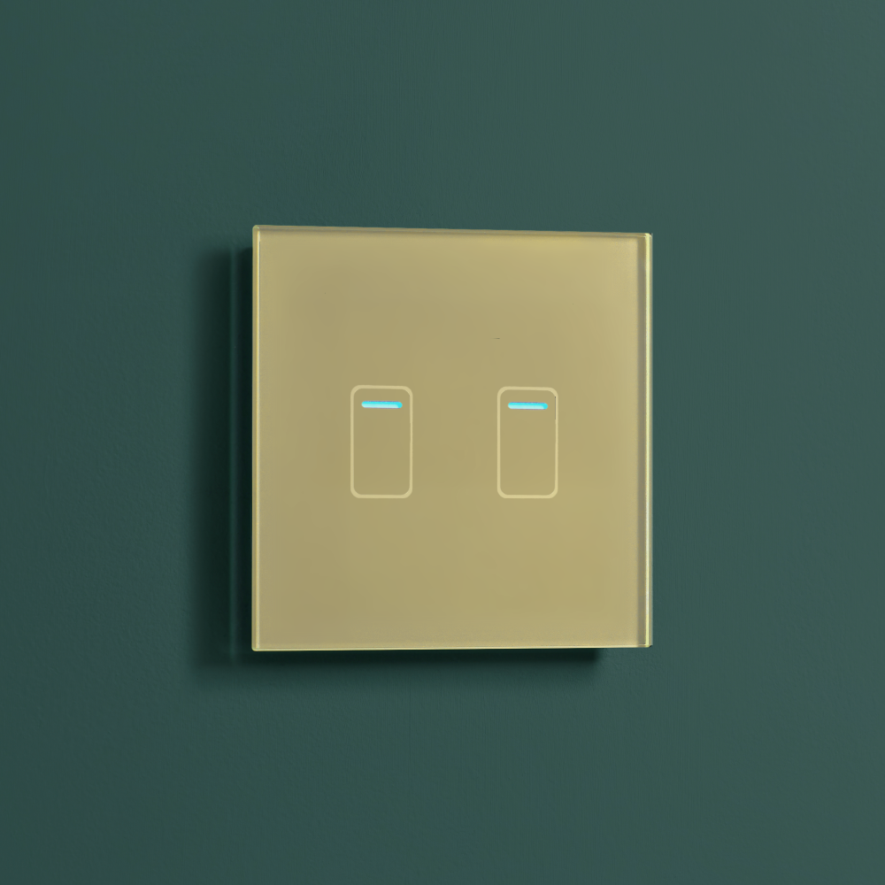 Crystal Touch Switch 2G - Brass RetroTouch Light Switches & Plug Sockets