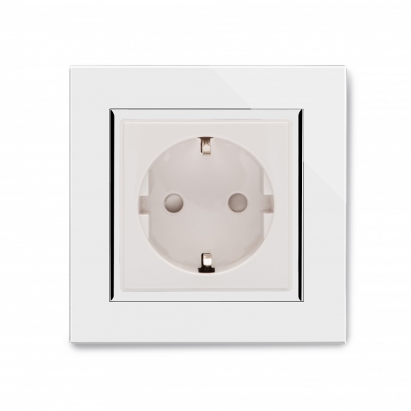 Crystal CT 16A Single Schuko Plug Socket White - RetroTouch Designer ...