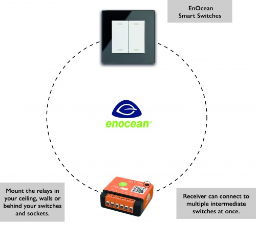EnOcean Wireless Switch and NodOn Receiver Starter Kit - Part M Black ...