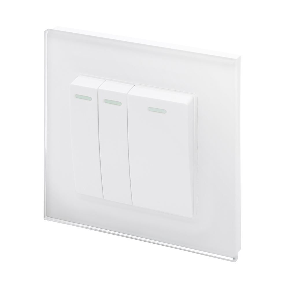 Crystal PG 3 Gang Rocker Light Switch White RetroTouch Light Switches ...