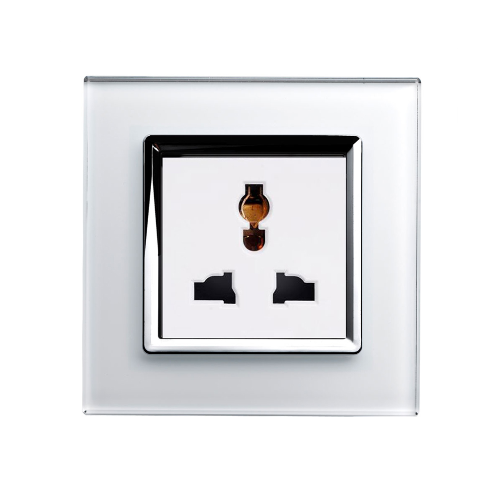 Crystal CT Single Multifunction Plug Socket White RetroTouch Light ...