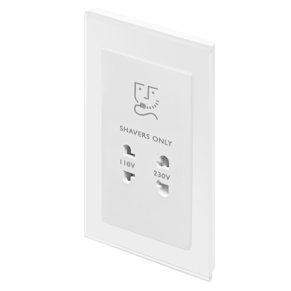 Crystal PG Shaver Socket White RetroTouch Light Switches & Plug Sockets