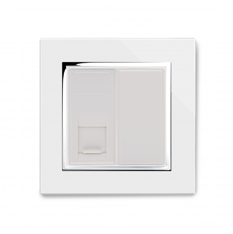 Crystal CT Single CAT6e Socket White RetroTouch Light Switches & Plug ...