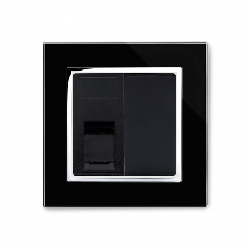 Crystal CT Single CAT6e Socket Black RetroTouch Light Switches & Plug ...