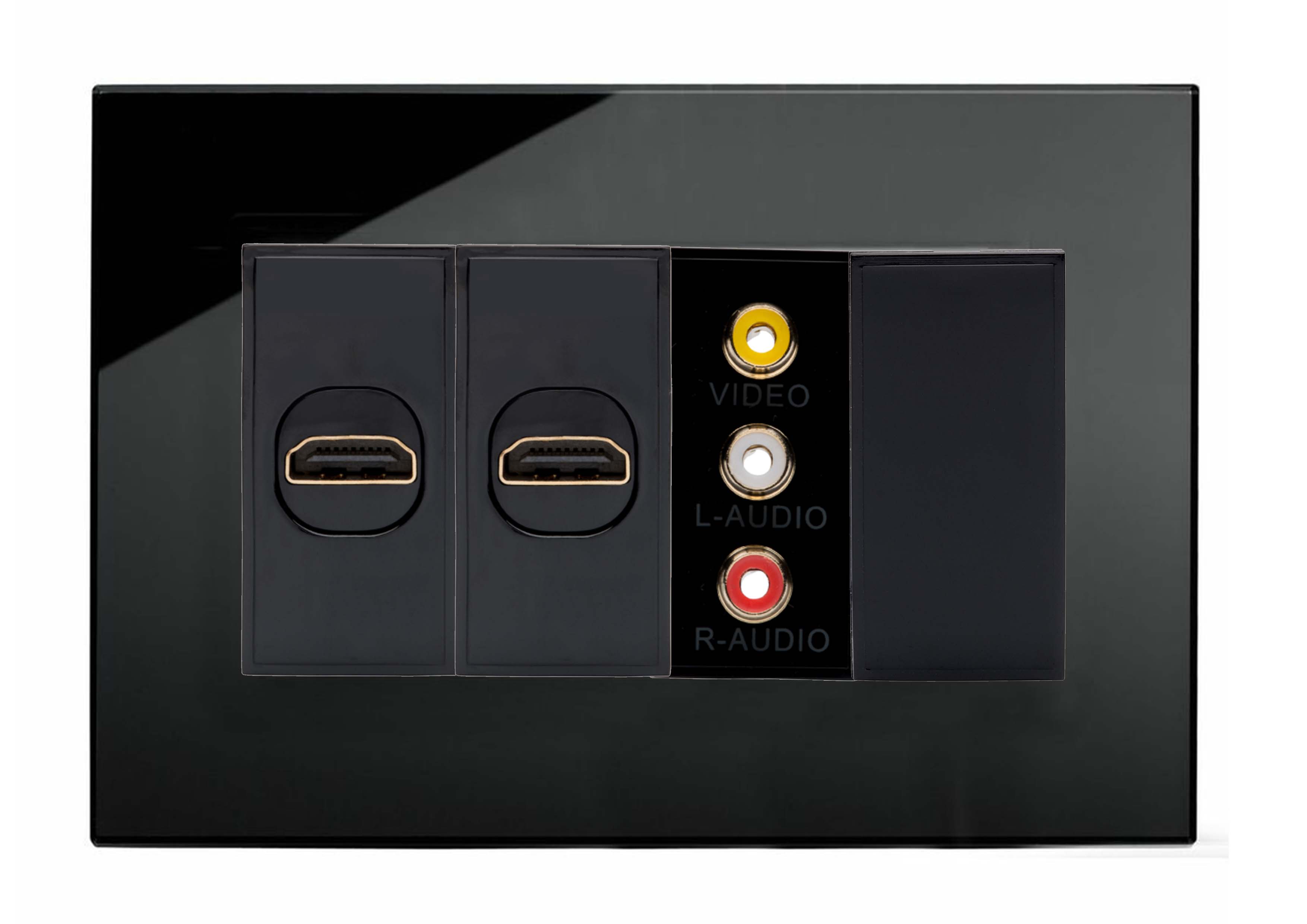 Crystal PG Dual HDMI / Video / Phono Socket Black RetroTouch Light ...