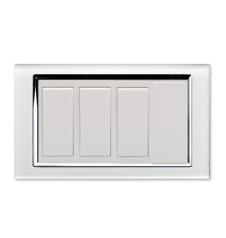Crystal CT 3 Gang (3x 2Way/1x Blank) Double Plate White RetroTouch ...