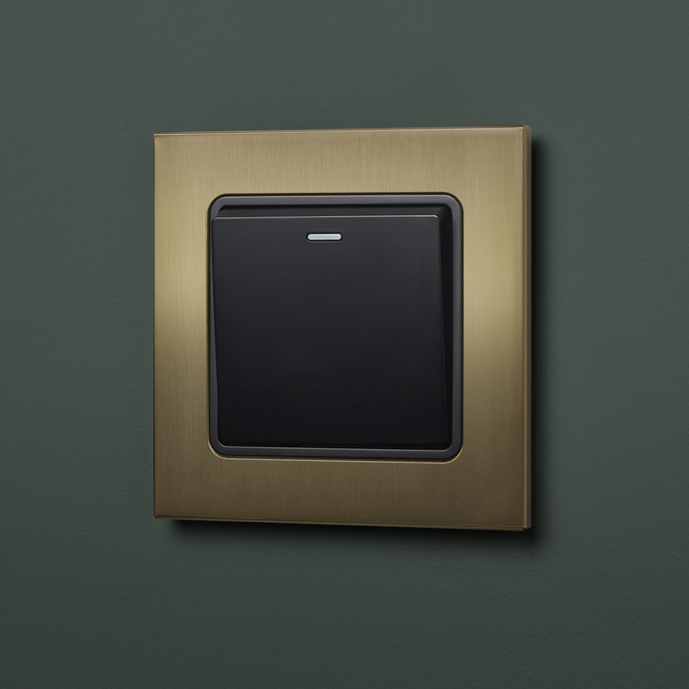 Aura Single Rocker Light Switch - Brushed Brass RetroTouch Light ...