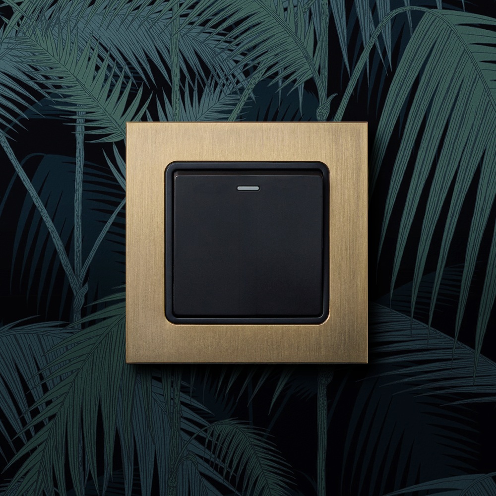 Aura Single Rocker Light Switch - Brushed Brass RetroTouch Light ...