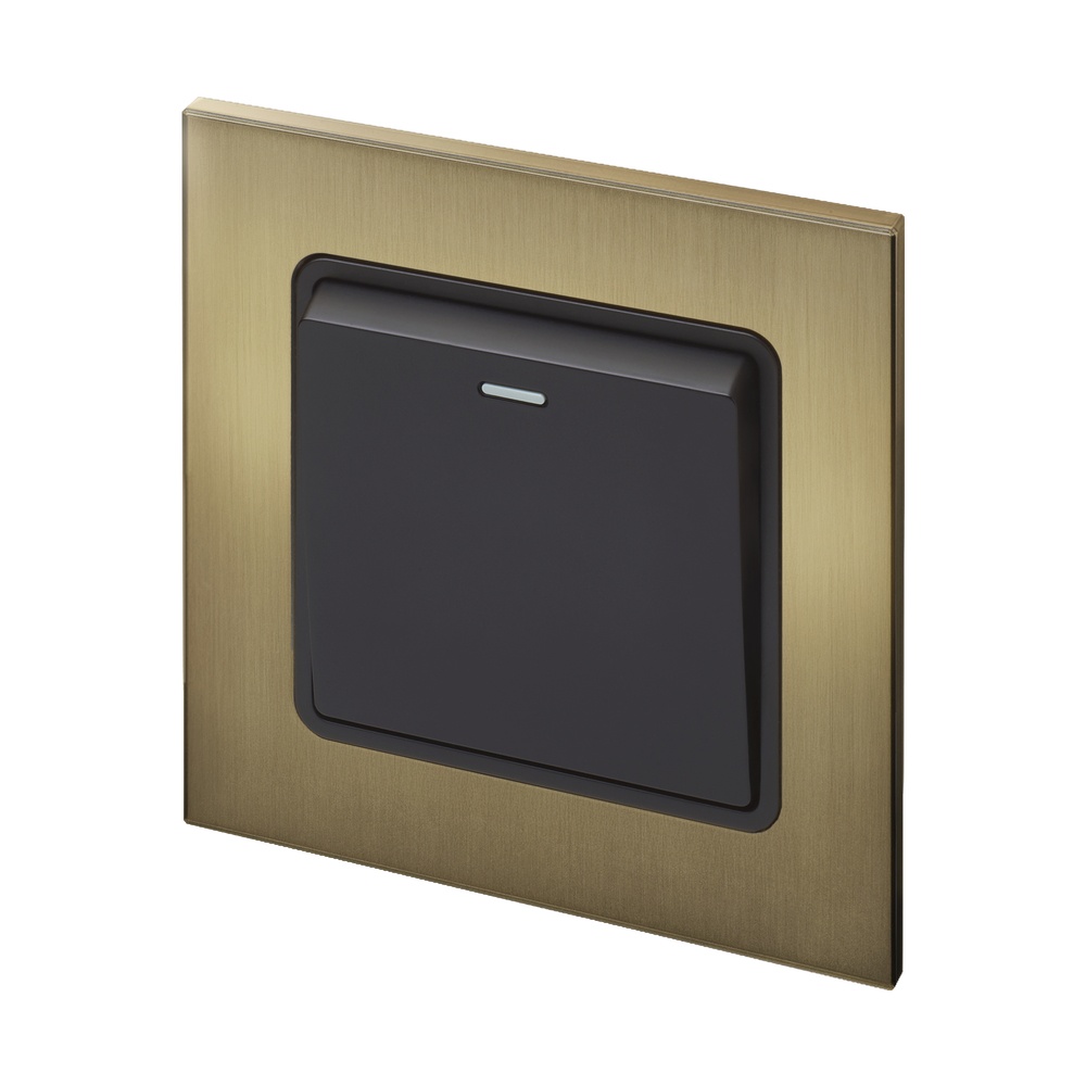 Aura Single Doorbell Switch - Brushed Brass RetroTouch Light Switches ...