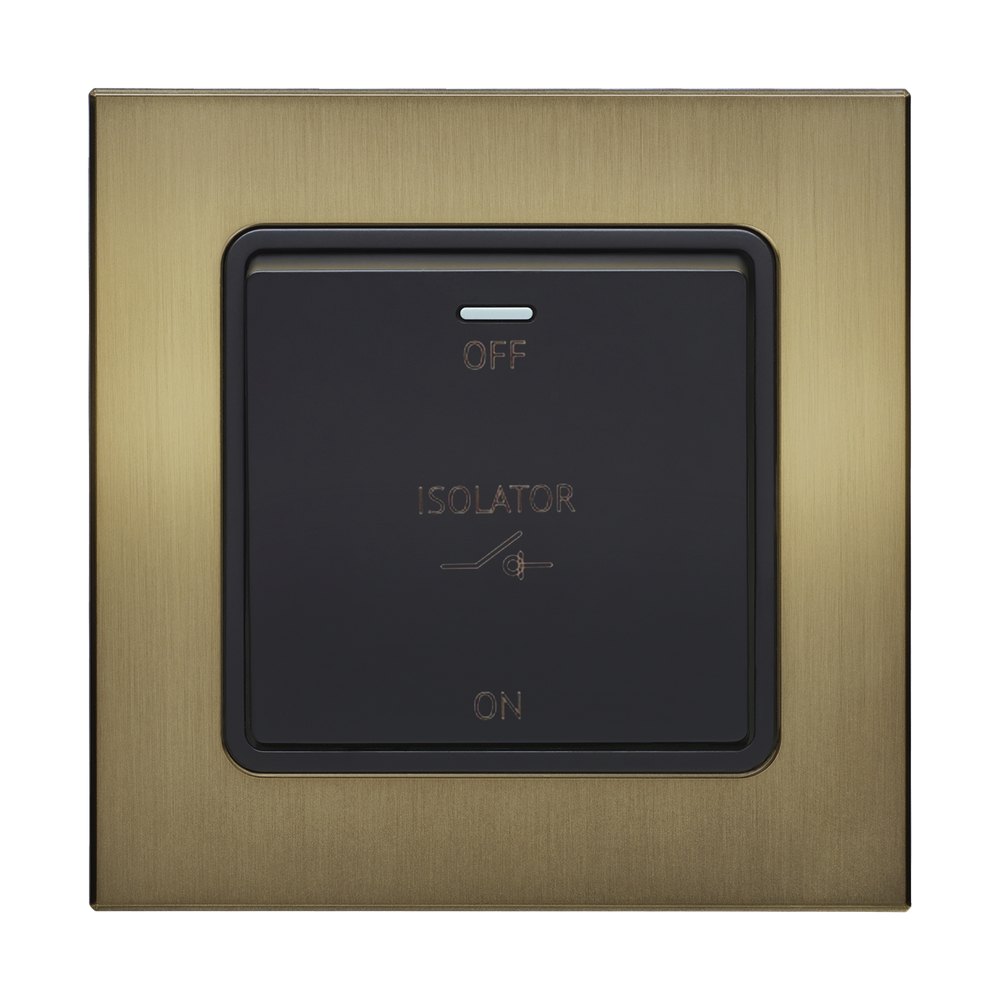Aura Fan Isolator - Brushed Brass RetroTouch Light Switches & Plug Sockets