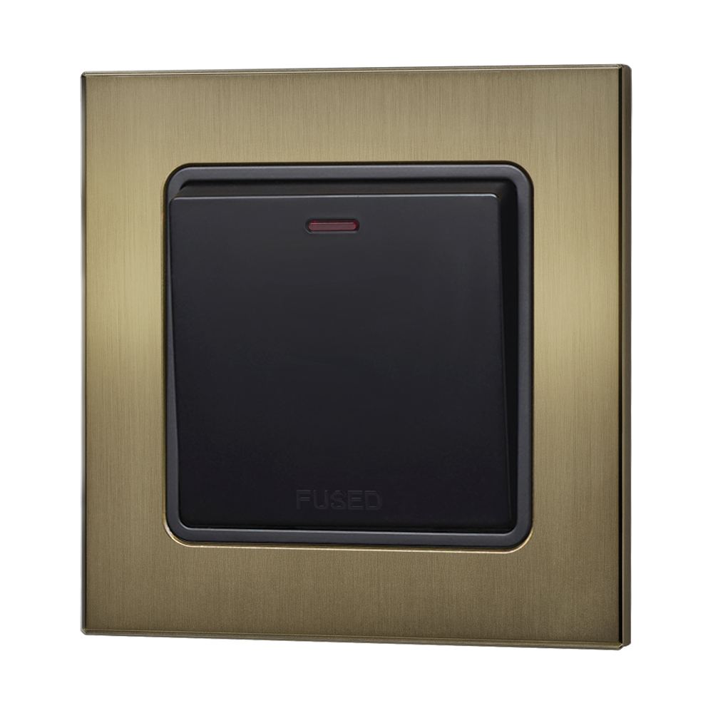 Aura 13A Switched Fused Spur - Brushed Brass RetroTouch Light Switches ...