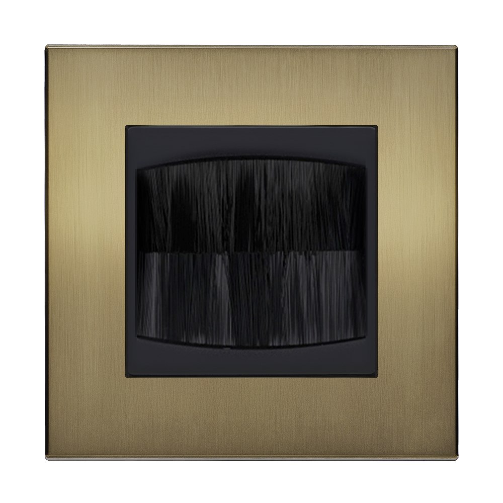 Aura Brush Plate Single - Brushed Brass RetroTouch Light Switches ...