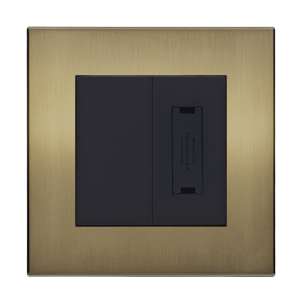 Aura 13A Unswitched Fused Spur - Brushed Brass RetroTouch Light ...