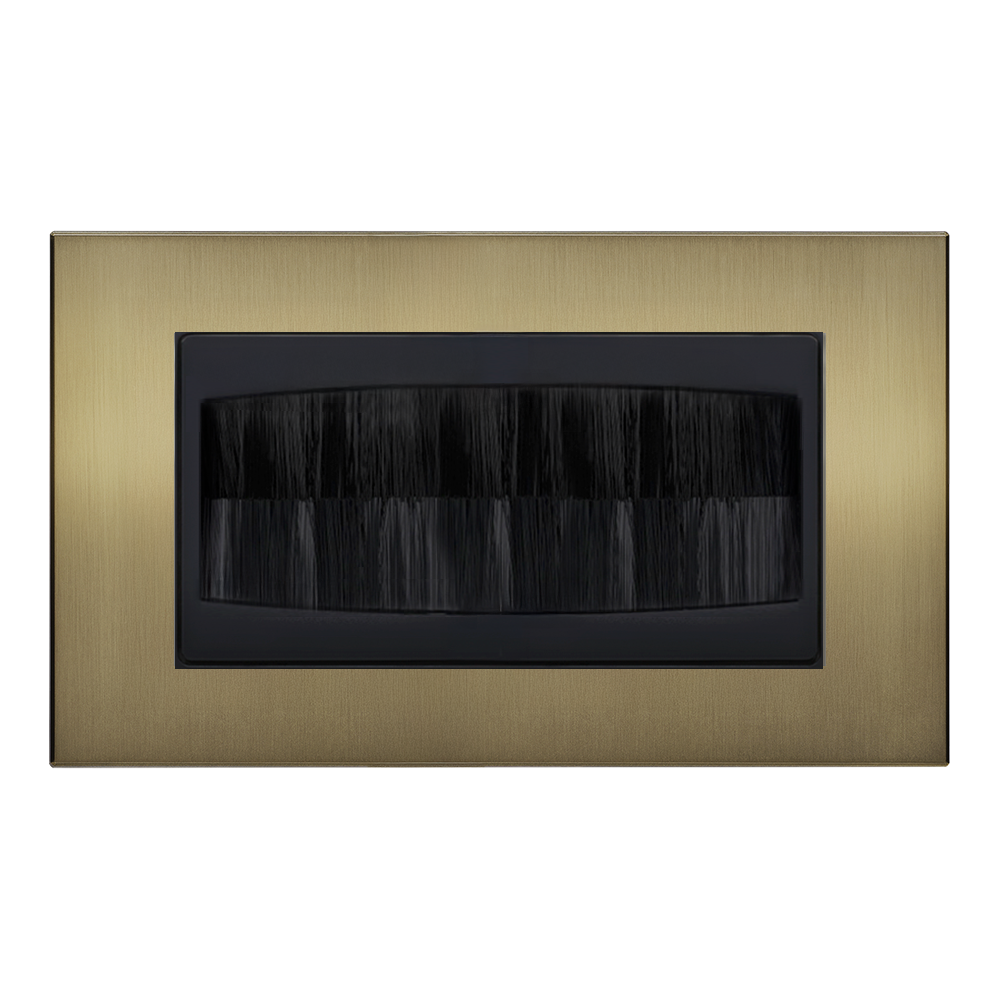 Aura Brush Plate Double - Brushed Brass RetroTouch Light Switches ...