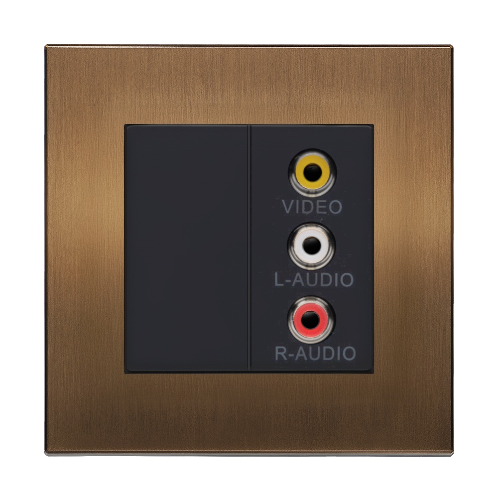Aura Triple RCA Socket - Brushed Bronze RetroTouch Light Switches ...