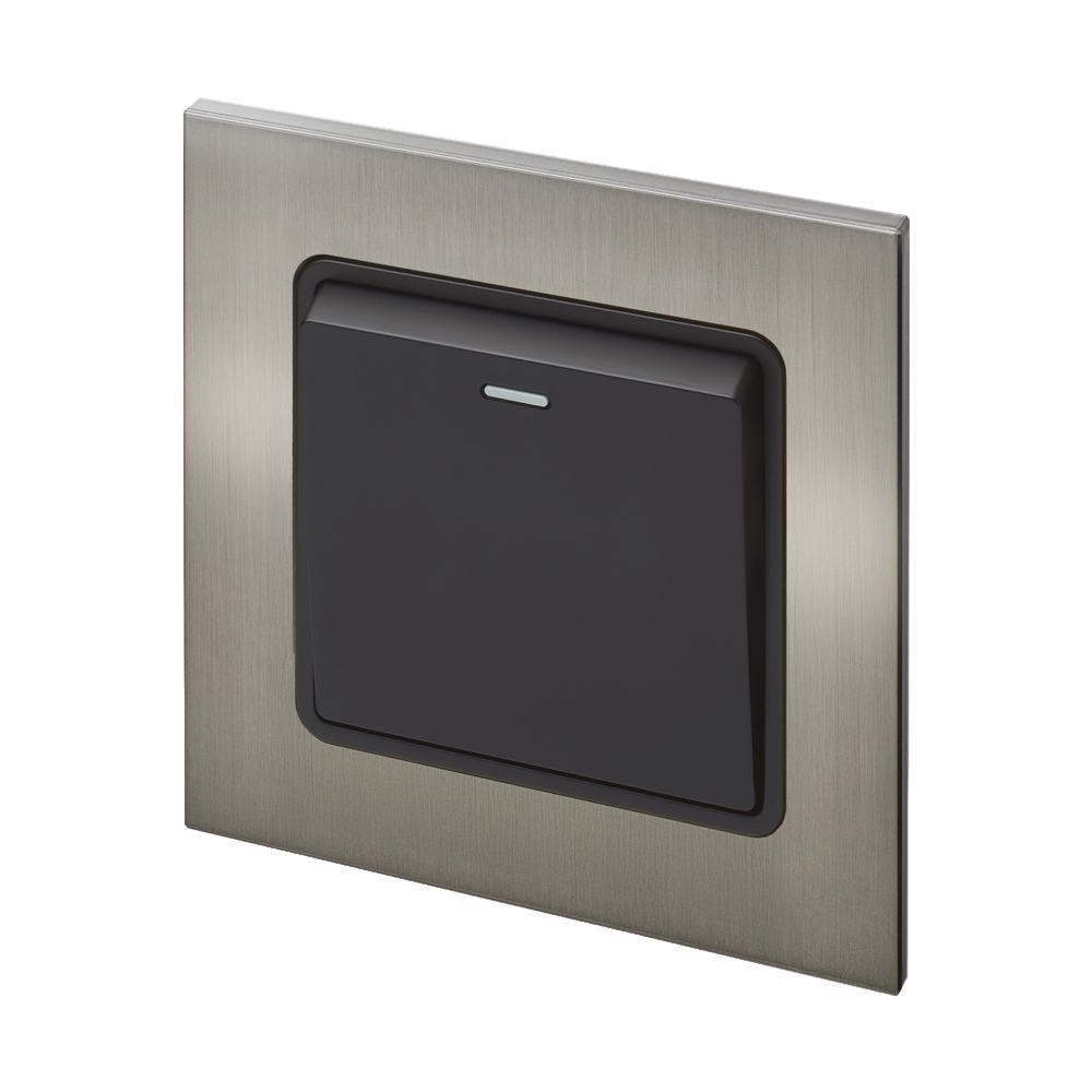 Aura Single Rocker Light Switch - Brushed Nickel RetroTouch Light ...