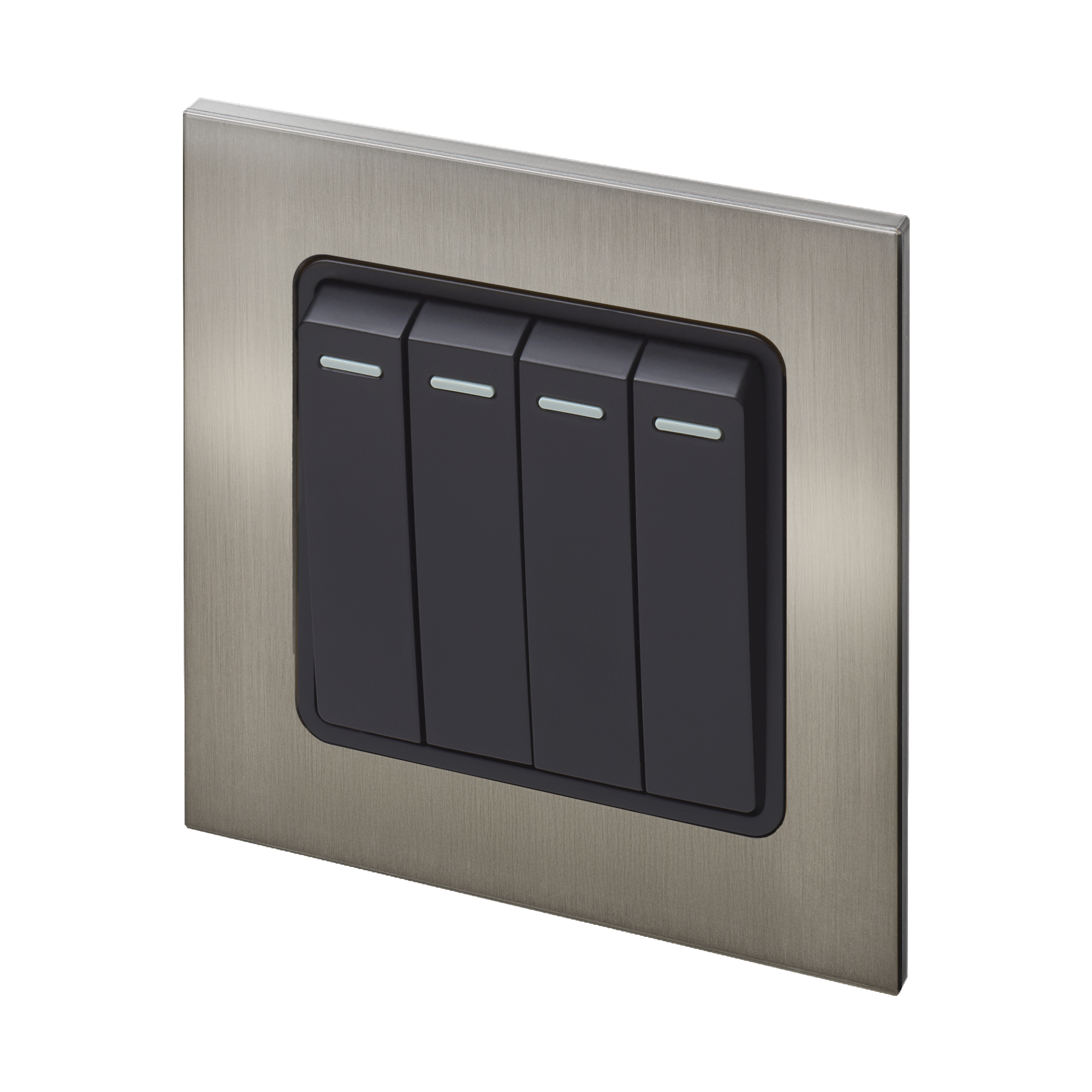 Aura Quadruple Rocker Light Switch - Brushed Nickel RetroTouch Light ...