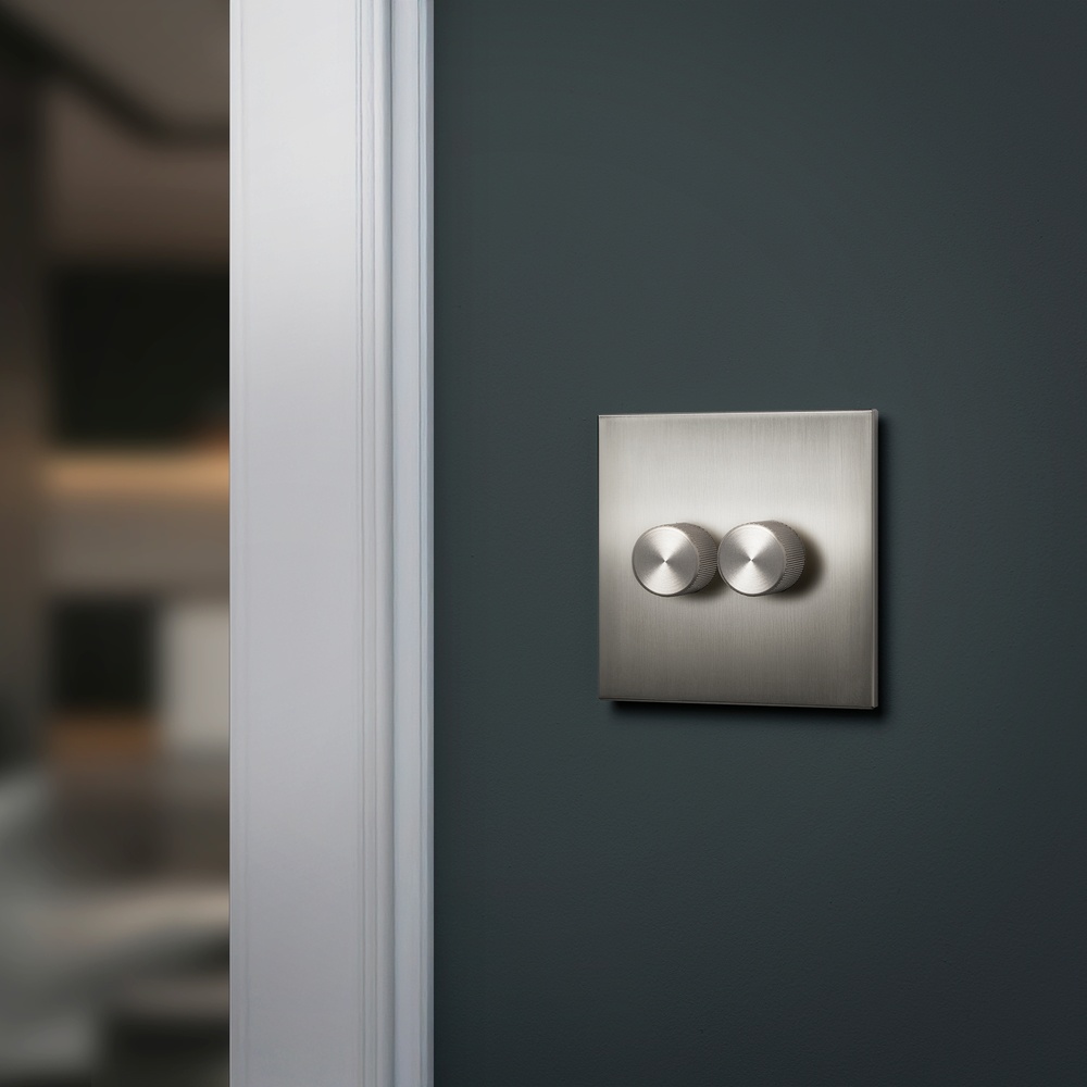 Aura Double Dimmer Switch - Brushed Nickel RetroTouch Light Switches ...