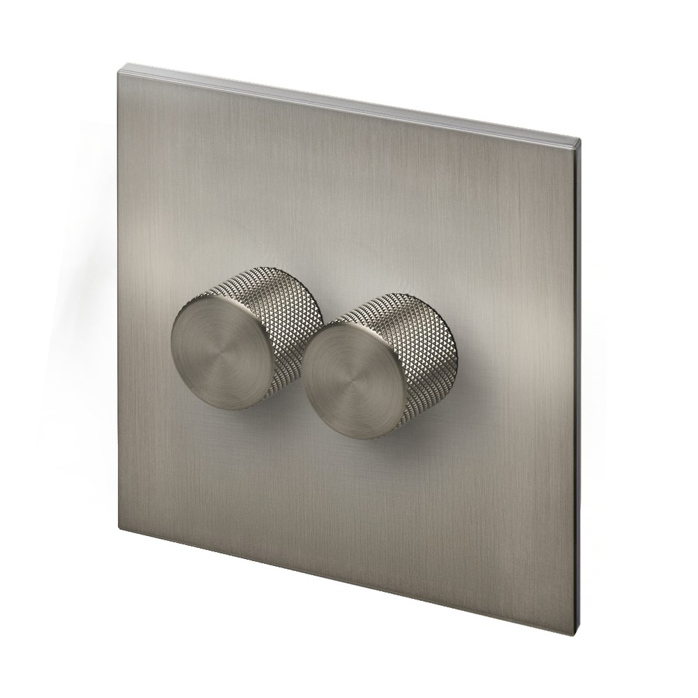 Aura Double Dimmer Switch - Brushed Nickel RetroTouch Light Switches ...