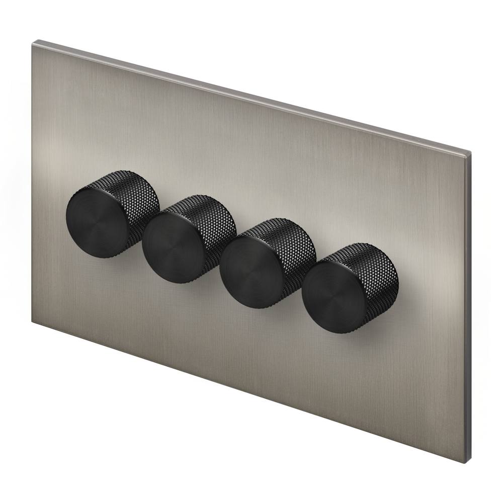 Aura Quadruple Dimmer Switch - Brushed Nickel RetroTouch Light Switches ...