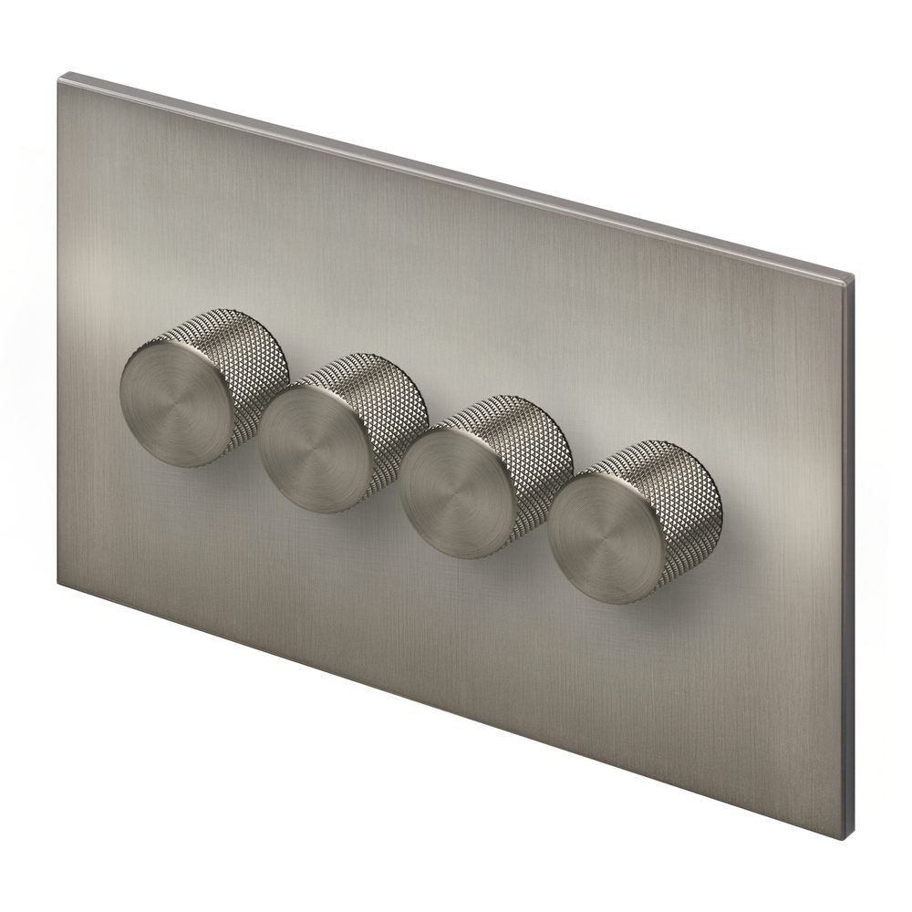 Aura Quadruple Dimmer Switch - Brushed Nickel RetroTouch Light Switches ...