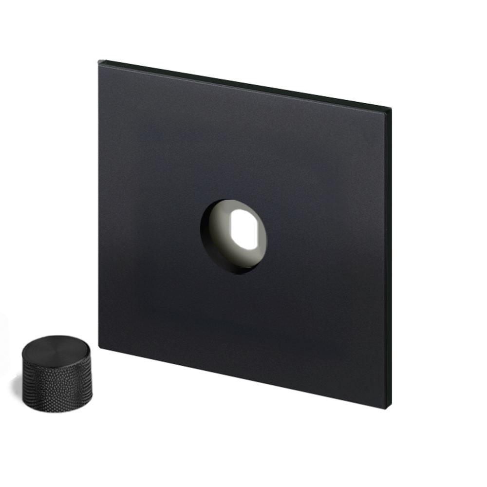 Aura Dimmer Plate 1G with Black Knob - Matt Black RetroTouch Light ...