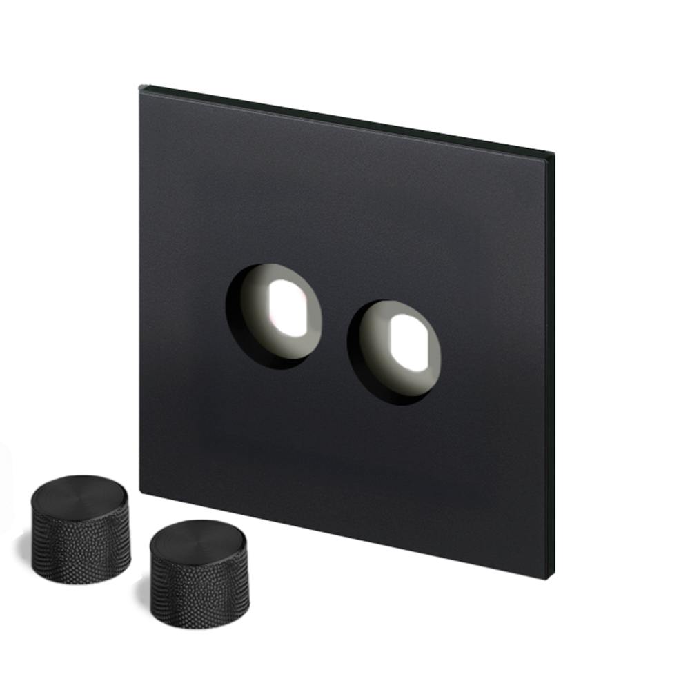 Aura Dimmer Plate 2G with Black Knob - Matt Black RetroTouch Light ...