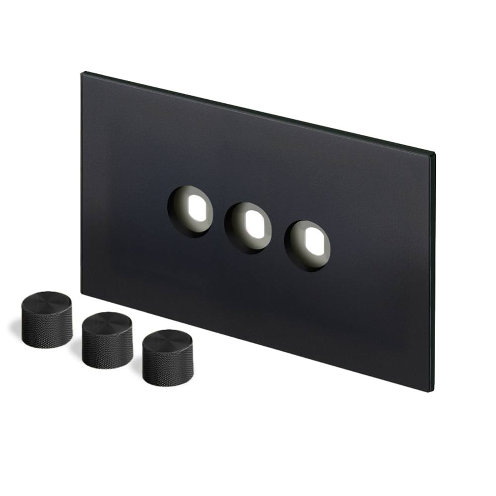 Aura Dimmer Plate 3G with Black Knob - Matt Black RetroTouch Light ...