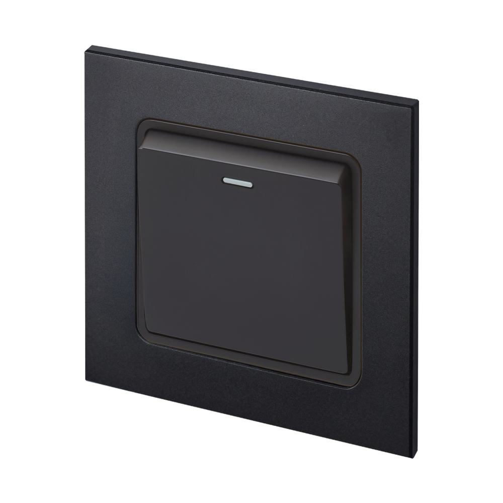Aura Single Rocker Light Switch - Matt Black RetroTouch Light Switches ...