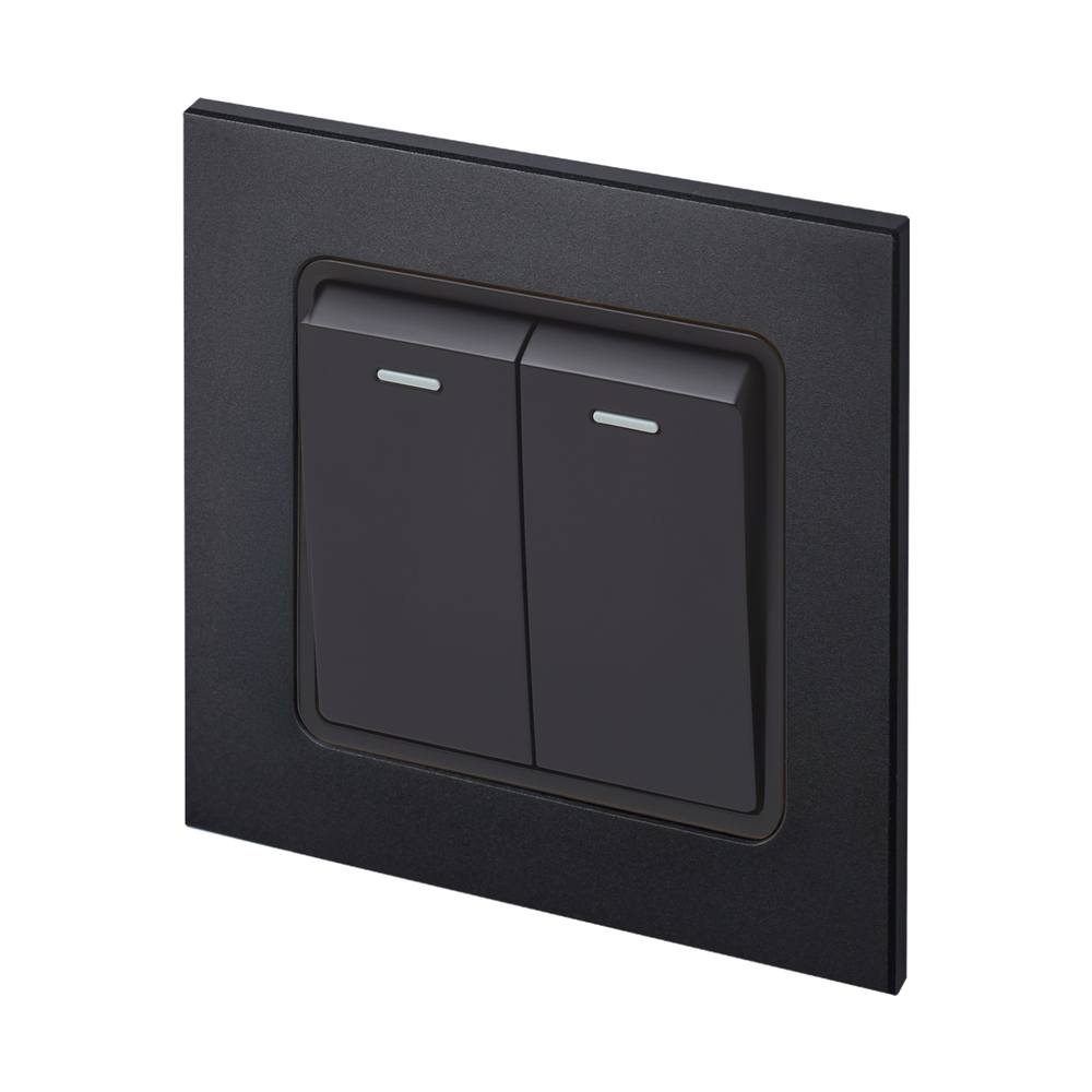Aura Double Retractive Switch - Matt Black RetroTouch Light Switches ...