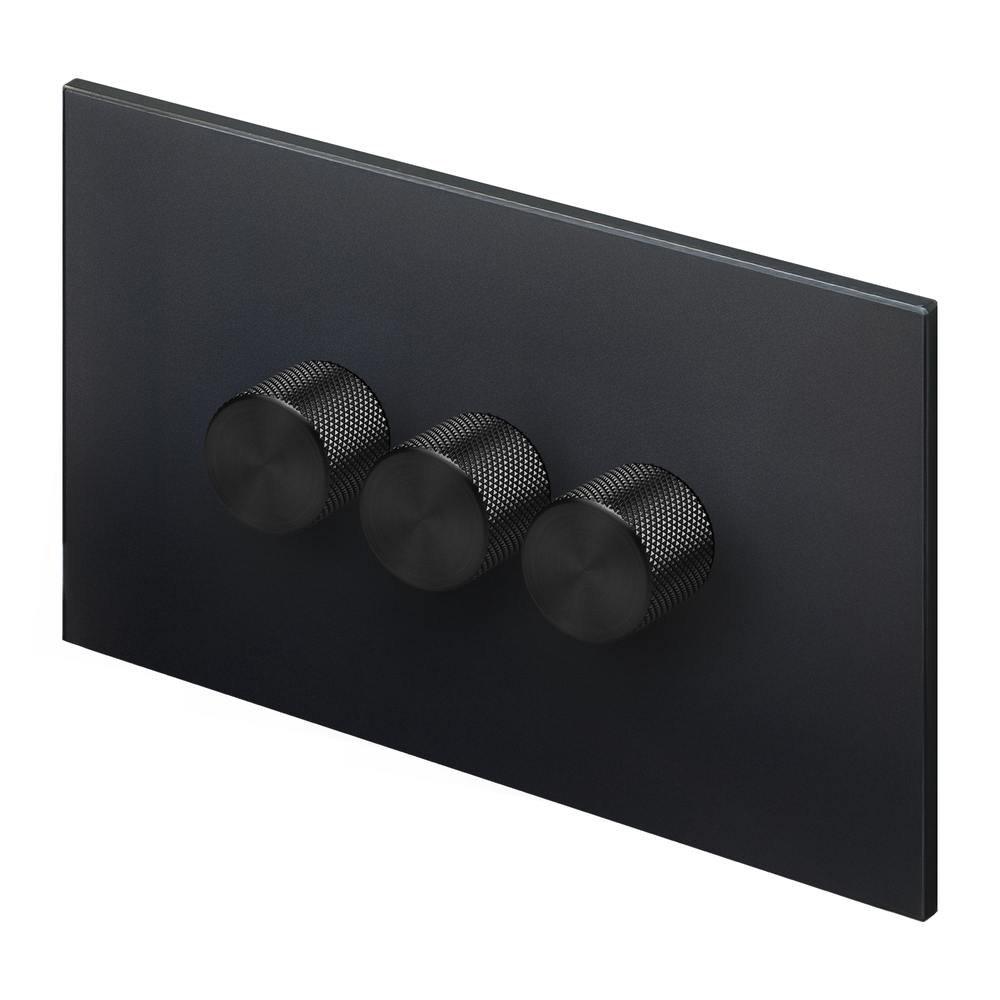 Aura Triple Dimmer Switch - Matt Black RetroTouch Light Switches & Plug ...