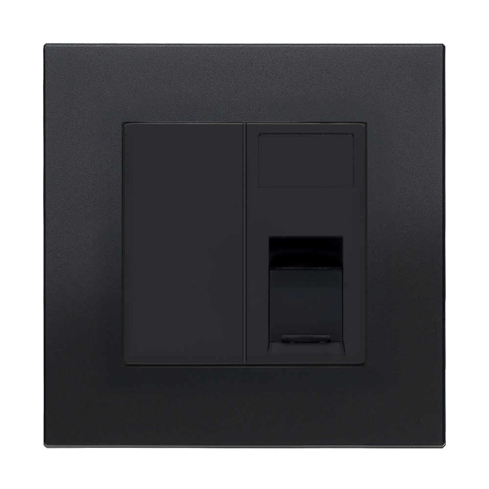 Aura RJ11 Socket - Matt Black RetroTouch Light Switches & Plug Sockets
