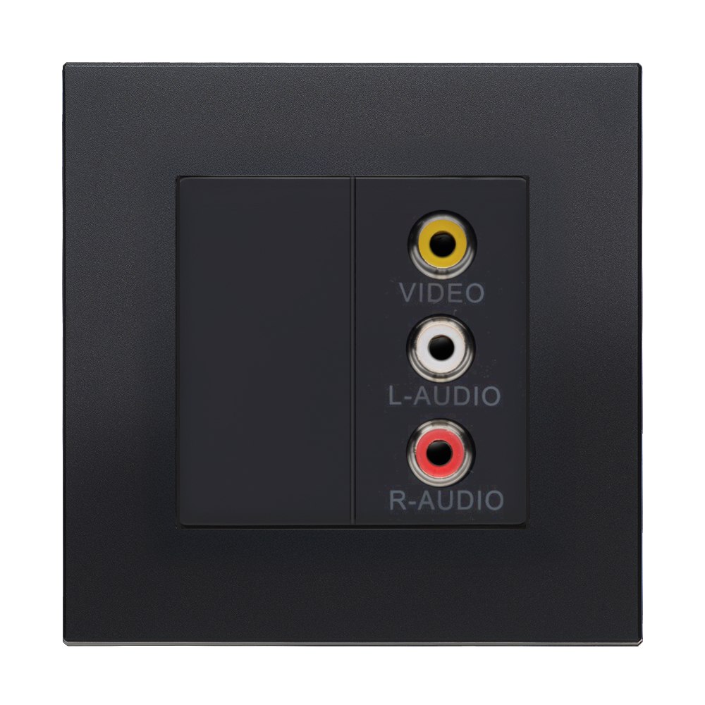 Aura Triple RCA Socket - Matt Black RetroTouch Light Switches & Plug ...