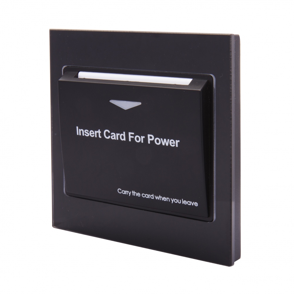 Energy Key Card Saver - Black Acrylic RetroTouch Light Switches & Plug ...