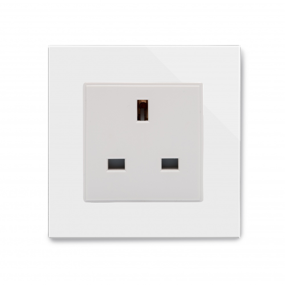 Crystal PG Single 13A UK Unswitched Socket White - RetroTouch Designer ...