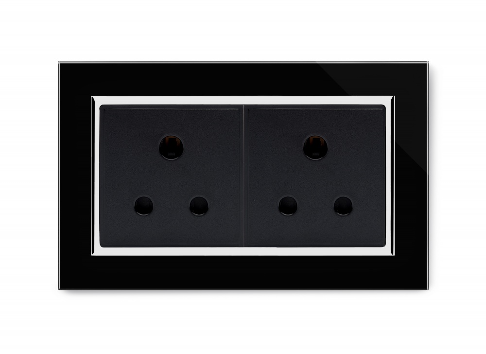 Crystal CT Double 15A Round Pin Socket Black - RetroTouch Designer ...