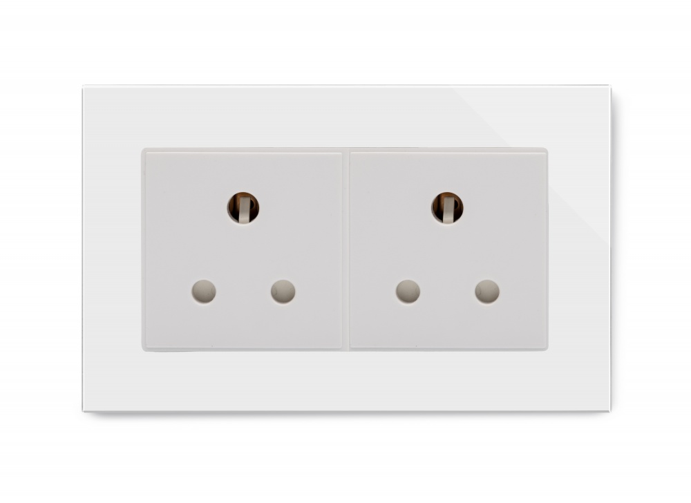 Crystal PG Double 15A Round Pin Socket White - RetroTouch Designer ...