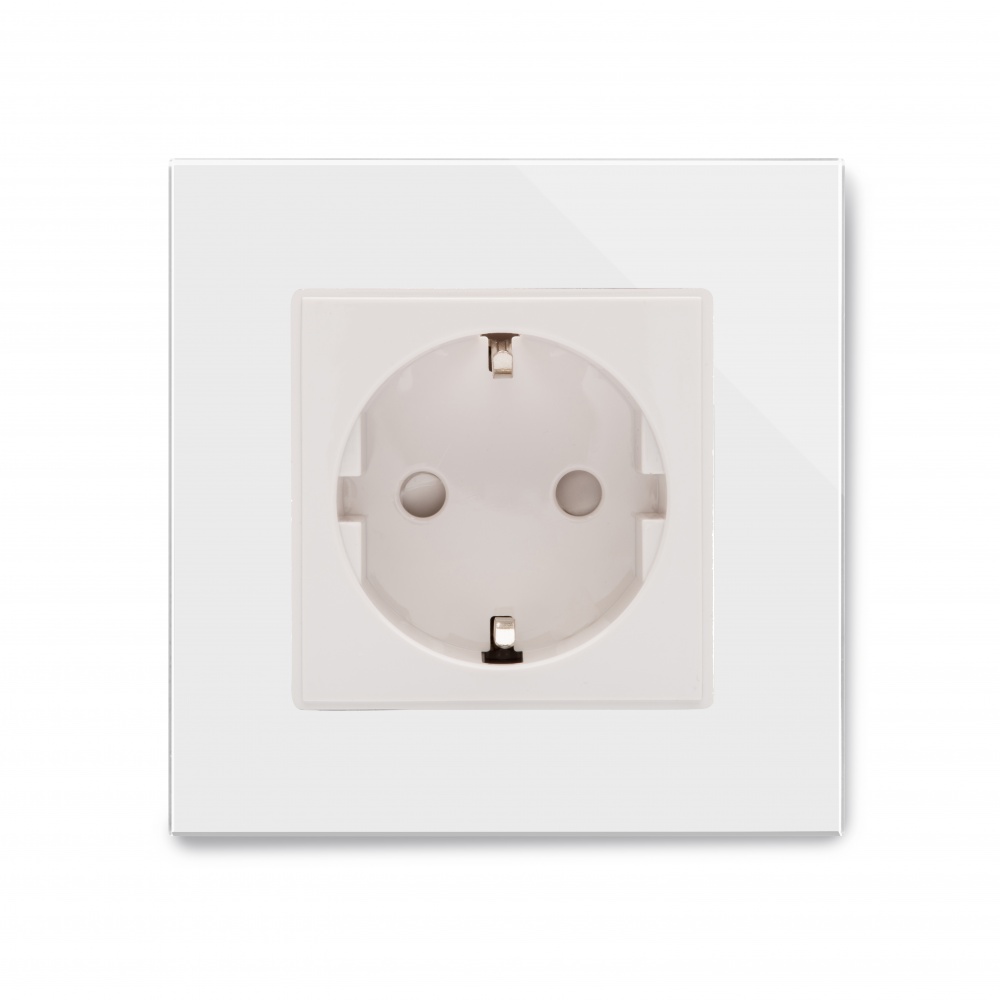 Crystal PG 16A Single Schuko Plug Socket White - RetroTouch Designer ...