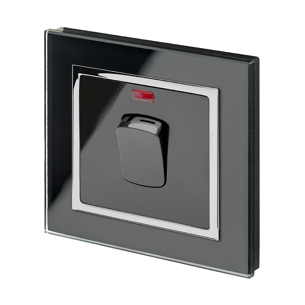 Crystal CT 20A DP Switch with Neon Black RetroTouch Light Switches ...
