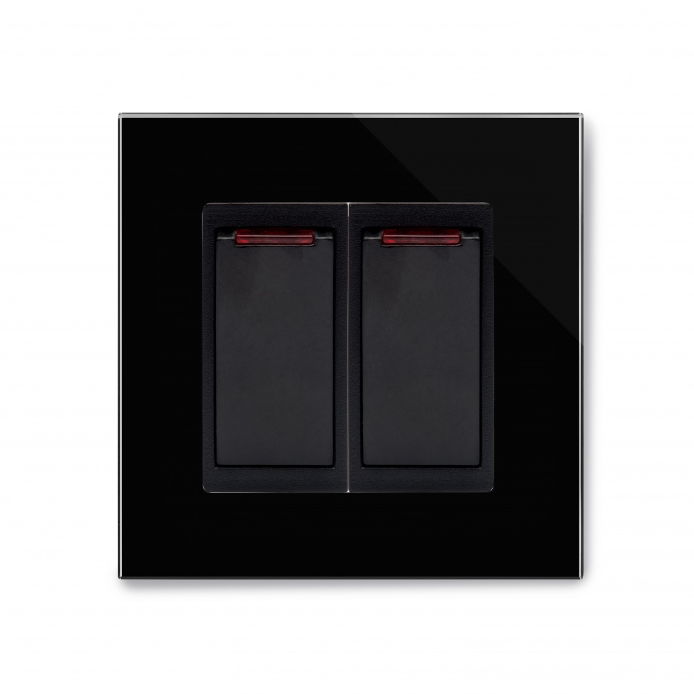 Crystal PG 20A Dual Switch with Neon Black RetroTouch Light Switches ...