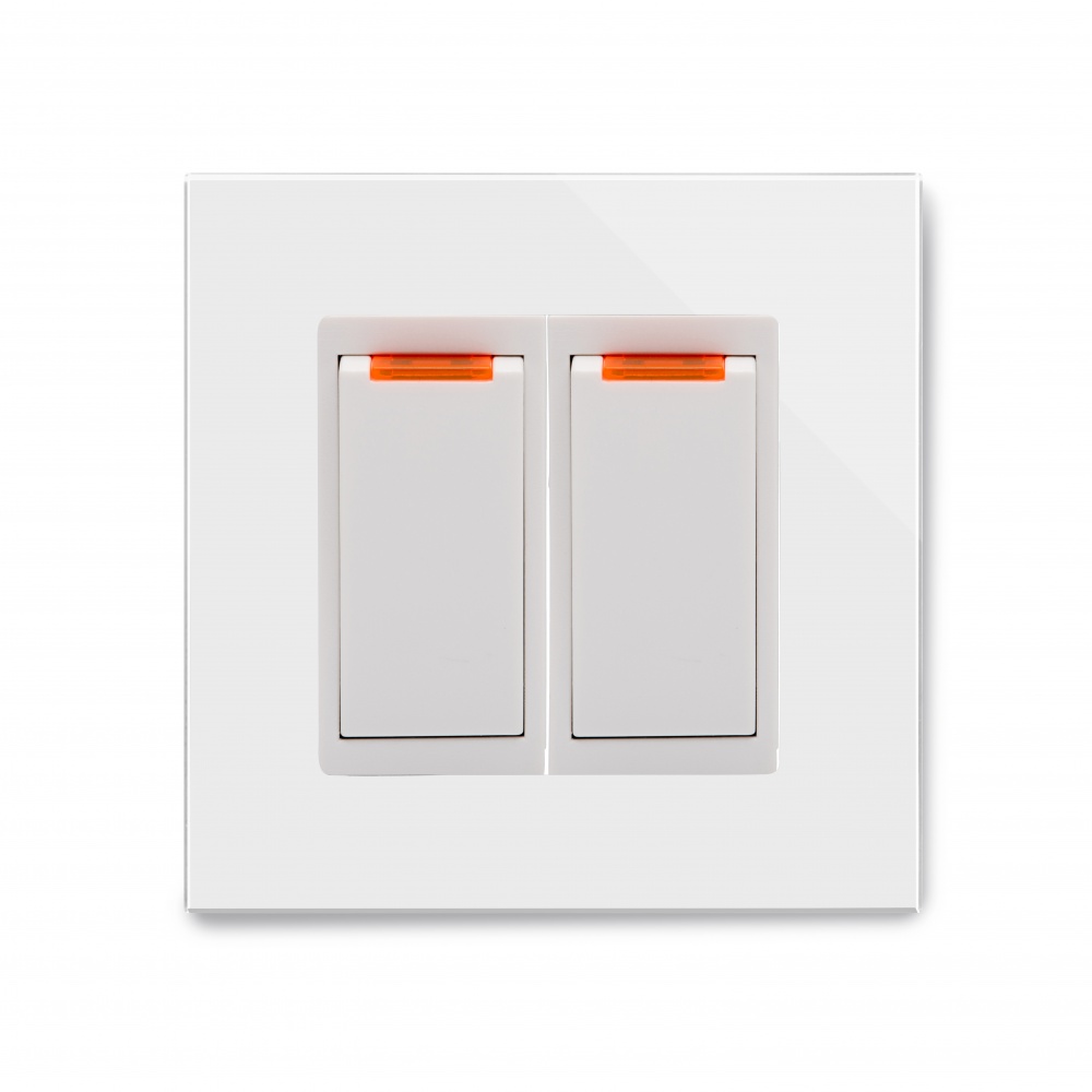 Crystal PG 20A Dual Switch with Neon White RetroTouch Light Switches ...