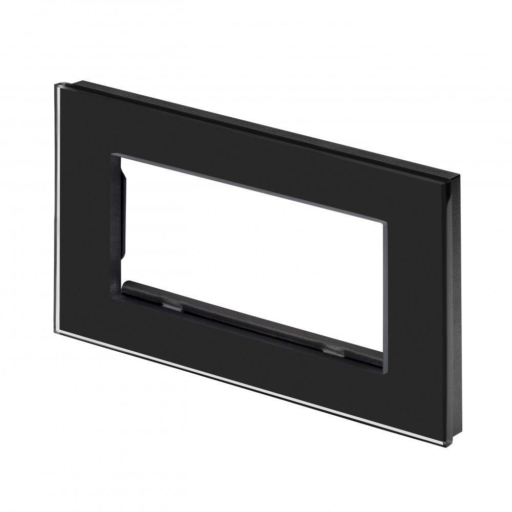 Crystal PG Euro Module Plate 4 Gang Black RetroTouch Light Switches ...