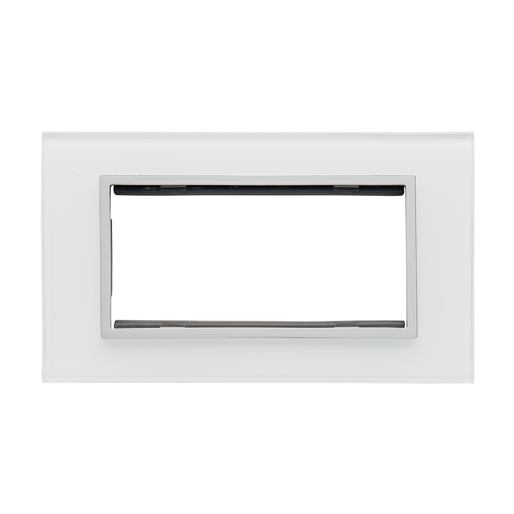 Crystal CT Euro Module Plate 4 Gang White RetroTouch Light Switches ...