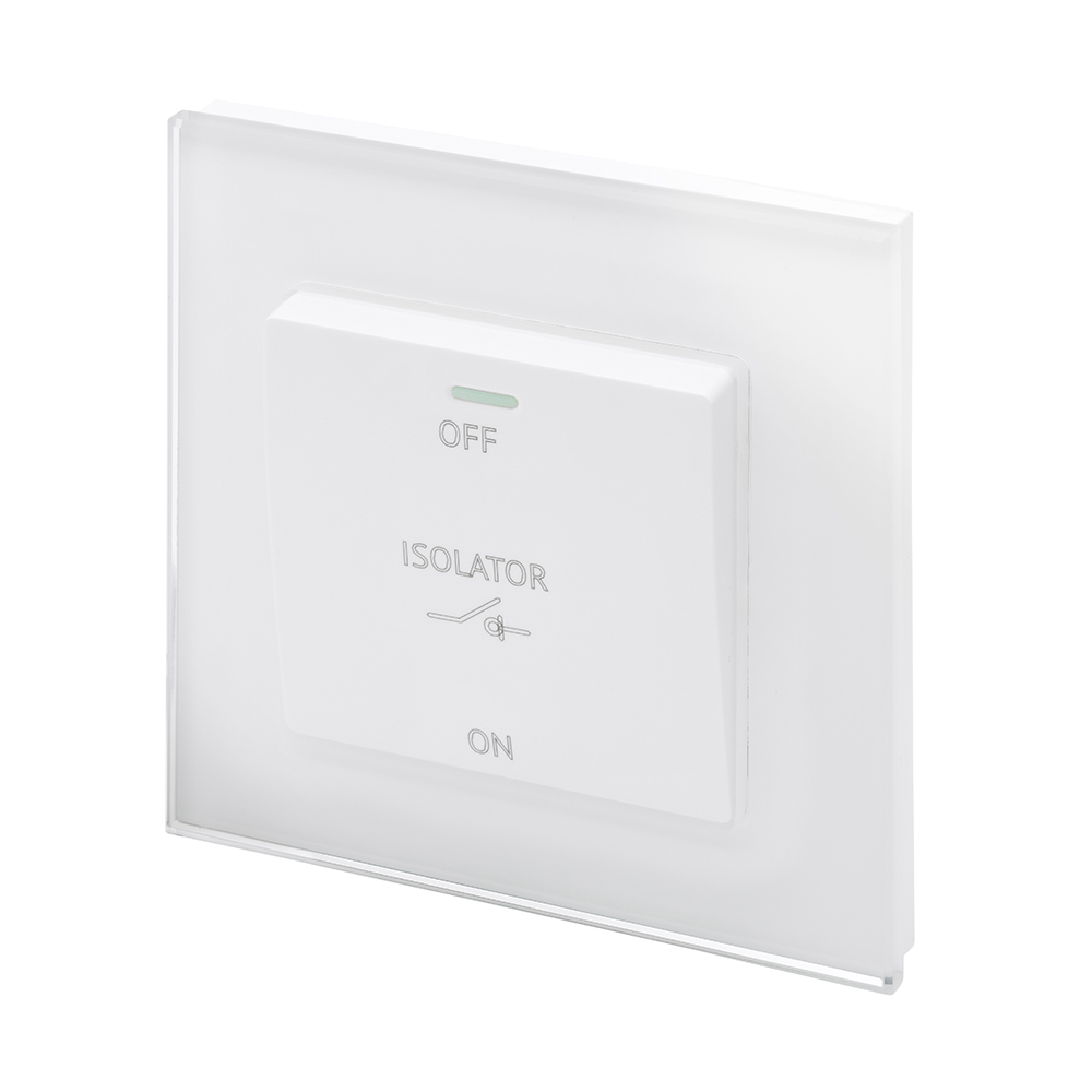 Crystal PG 10A 3-Pole Fan Isolator Switch White RetroTouch Light ...