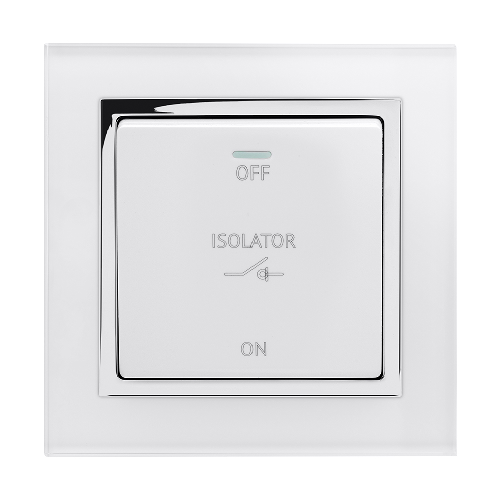Crystal CT 10A 3-Pole Fan Isolator Switch White RetroTouch Light ...